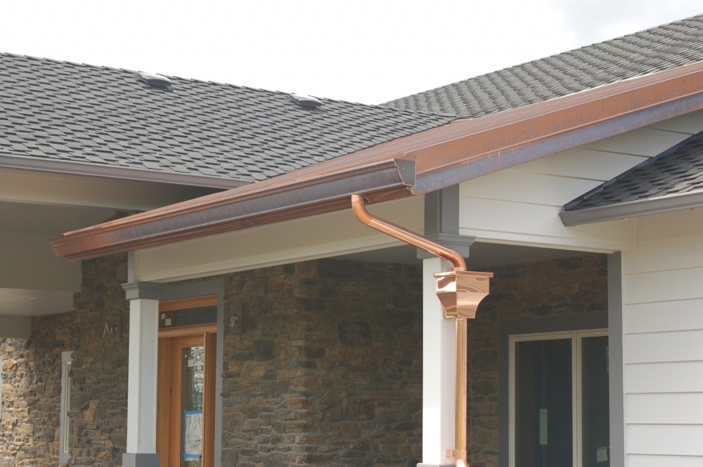 Copper Standing Seam Roof and Eclipse Millennium Gutter. Upper gutter ...