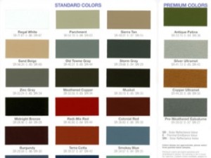 Kynar colors for gutters, flashings, roof panels and more