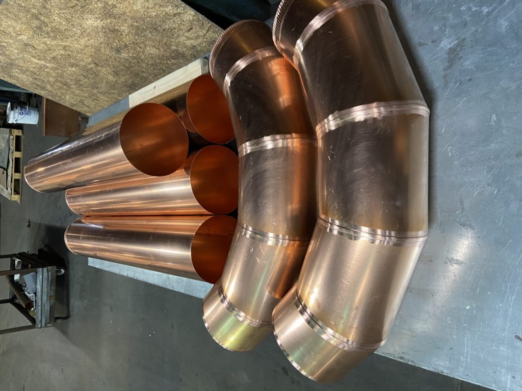 10inch round copper vent pipe and gored elbows