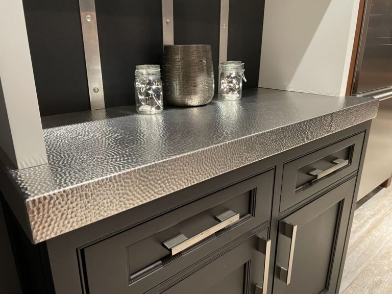 Hammered Stainless Countertop Soldered Corners 2